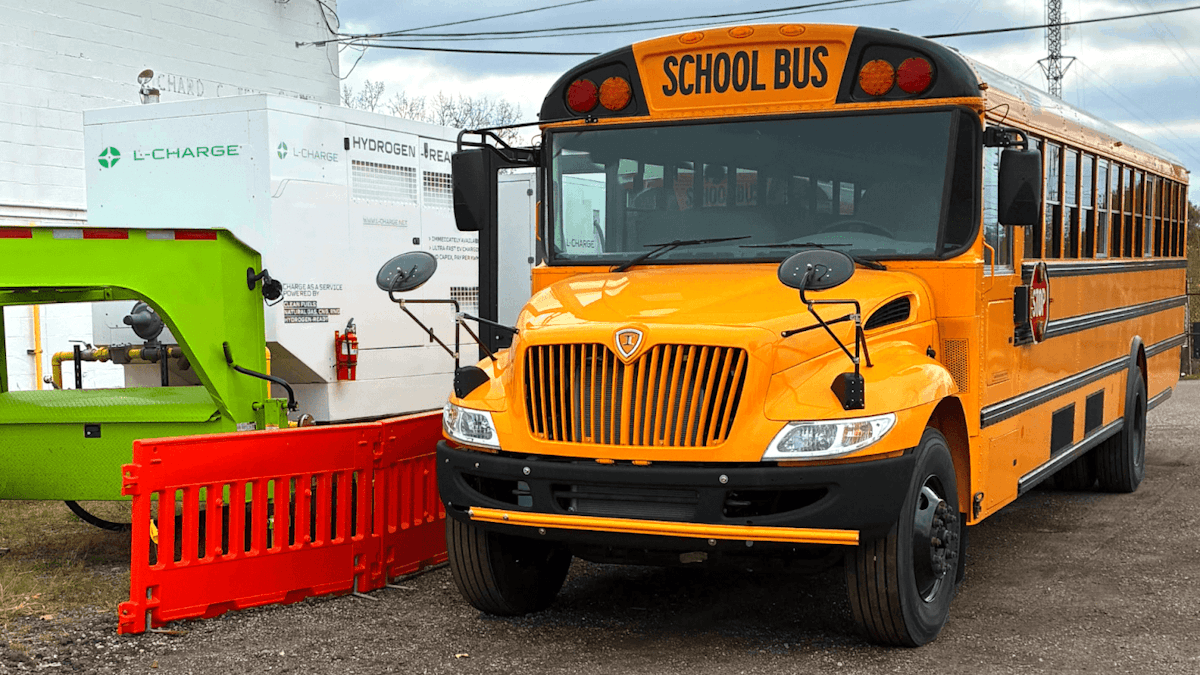 L-Charge off-grid EV charging powers Michigan school buses | Clean Trucking
